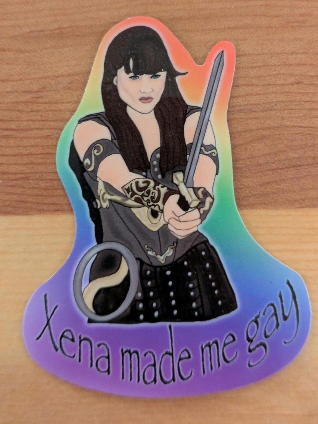 Xena Warrior Princess Lucy Lawless Xena Made Me Gay Glossy Rainbow ...