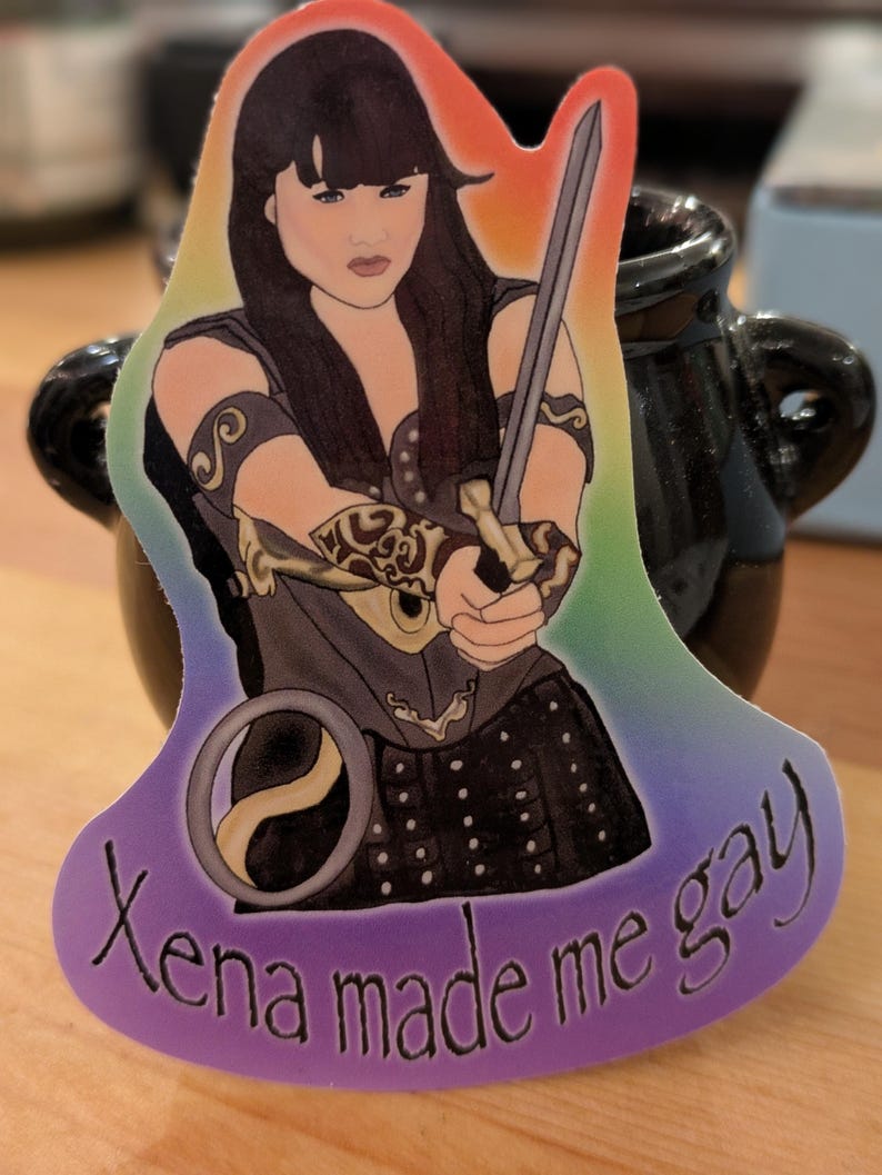 Xena Warrior Princess Lucy Lawless Xena Made Me Gay Glossy Rainbow ...