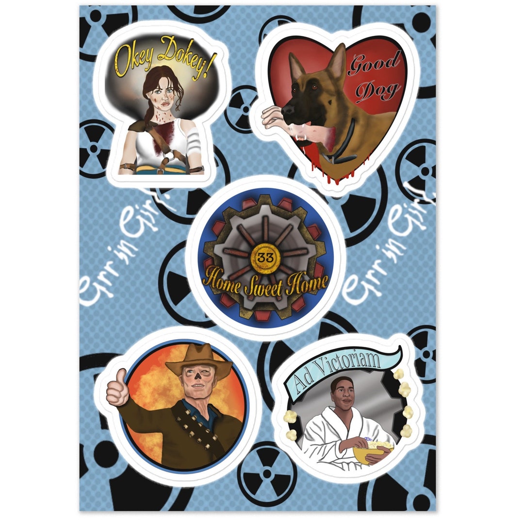 Fallout TV Show Fan Art Kiss Cut Sticker Sheet: Lucy Okey Dokey, the ...