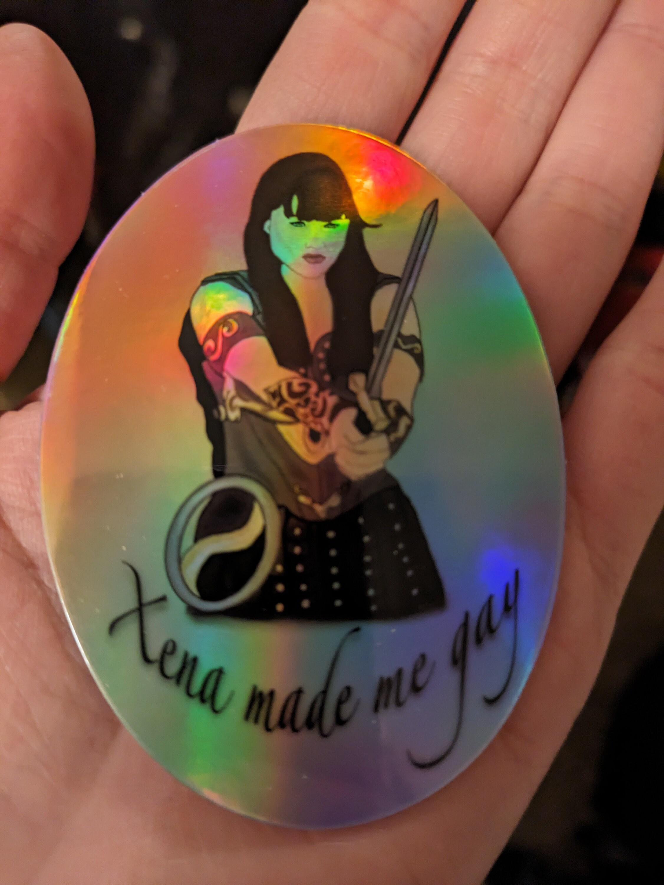 Xena Warrior Princess Lucy Lawless Xena Made Me Gay Holographic Rainbow ...