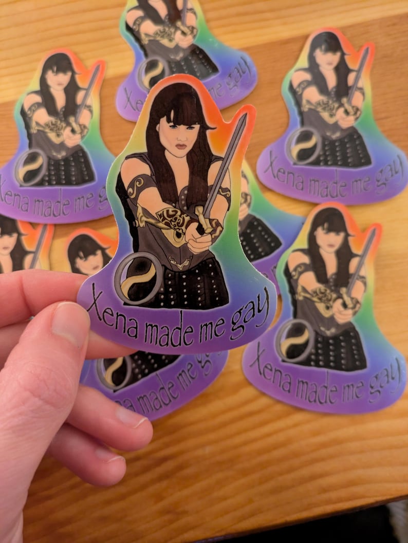 Xena Warrior Princess Lucy Lawless Xena Made Me Gay Glossy Rainbow ...