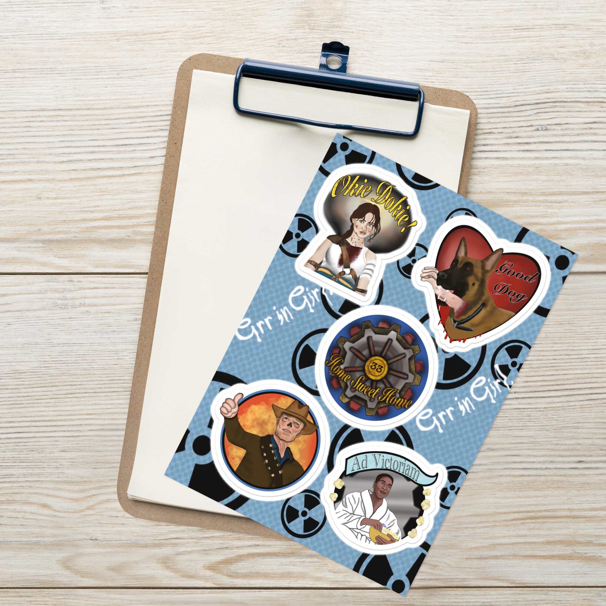 Fallout TV Show Fan Art Kiss Cut Sticker Sheet: Lucy Okie Dokie, the ...