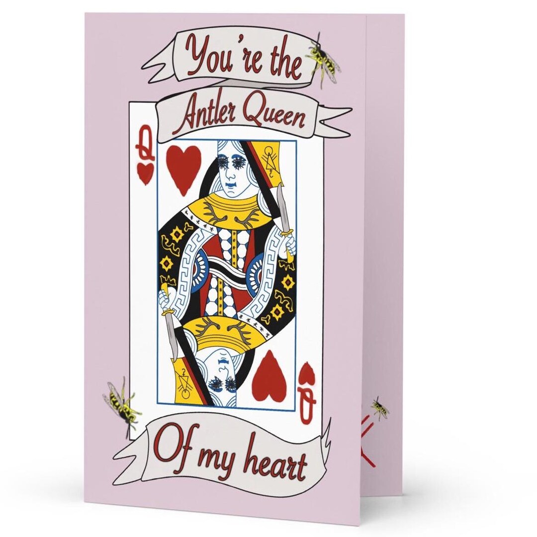 Yellowjackets Inspired Queen of Hearts Antler Queen Blank Valentine ...