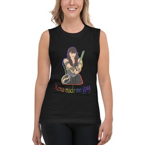 Xena Warrior Princess Lucy Lawless Xena Made Me Gay Unisex Muscle Shirt ...