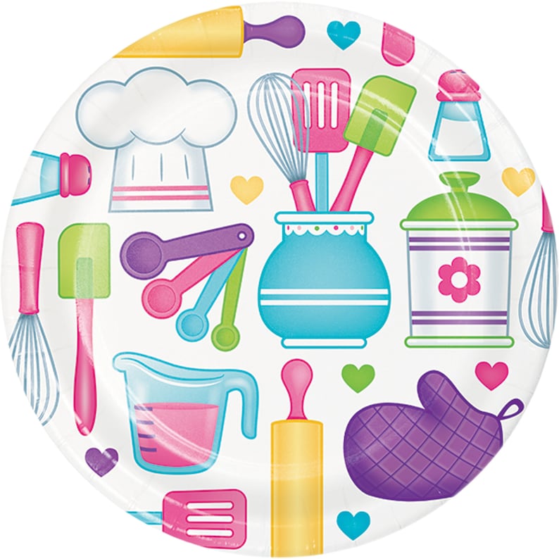 CHEF COOKING BAKING Birthday Party Supplies Set Plates Cups Napkins ...
