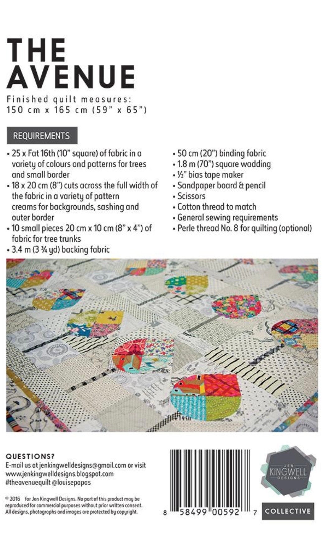 The Avenue Quilt Pattern With Template by Jen Kingwell - Etsy