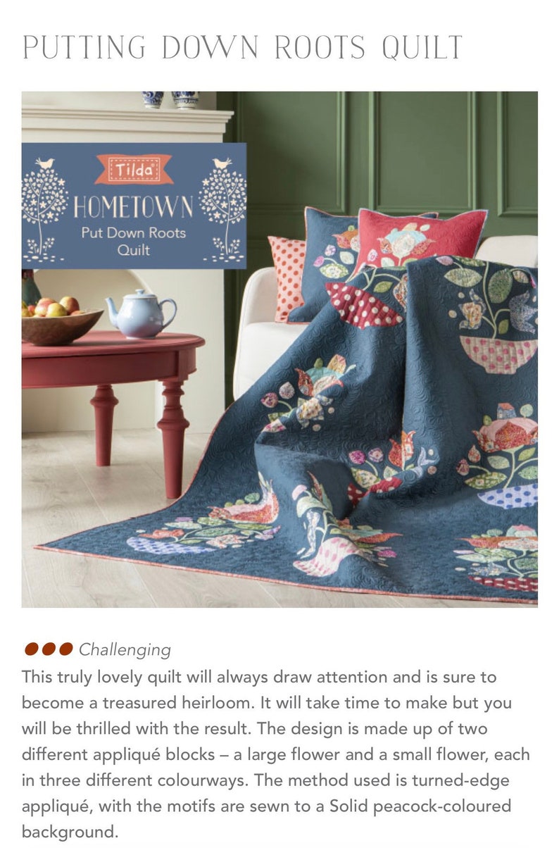 Put Down Roots Quilt Kit Tilda - Etsy