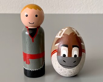 Frozen Peg Doll Set Elsa Anna Olaf Kristoff Sven | Etsy