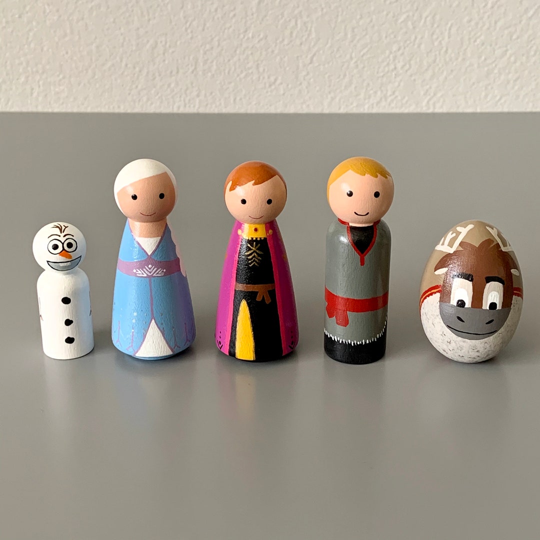 Frozen 2 Peg Doll Set | Elsa | Anna | Olaf | Kristoff | Sven - Etsy
