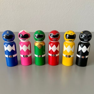 Power Rangers Peg Doll Set - Etsy