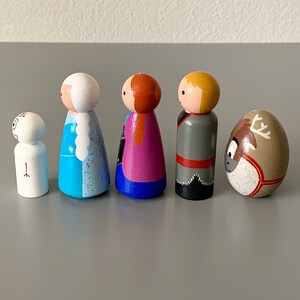 Frozen Peg Doll Set | Elsa | Anna | Olaf | Kristoff | Sven - Etsy