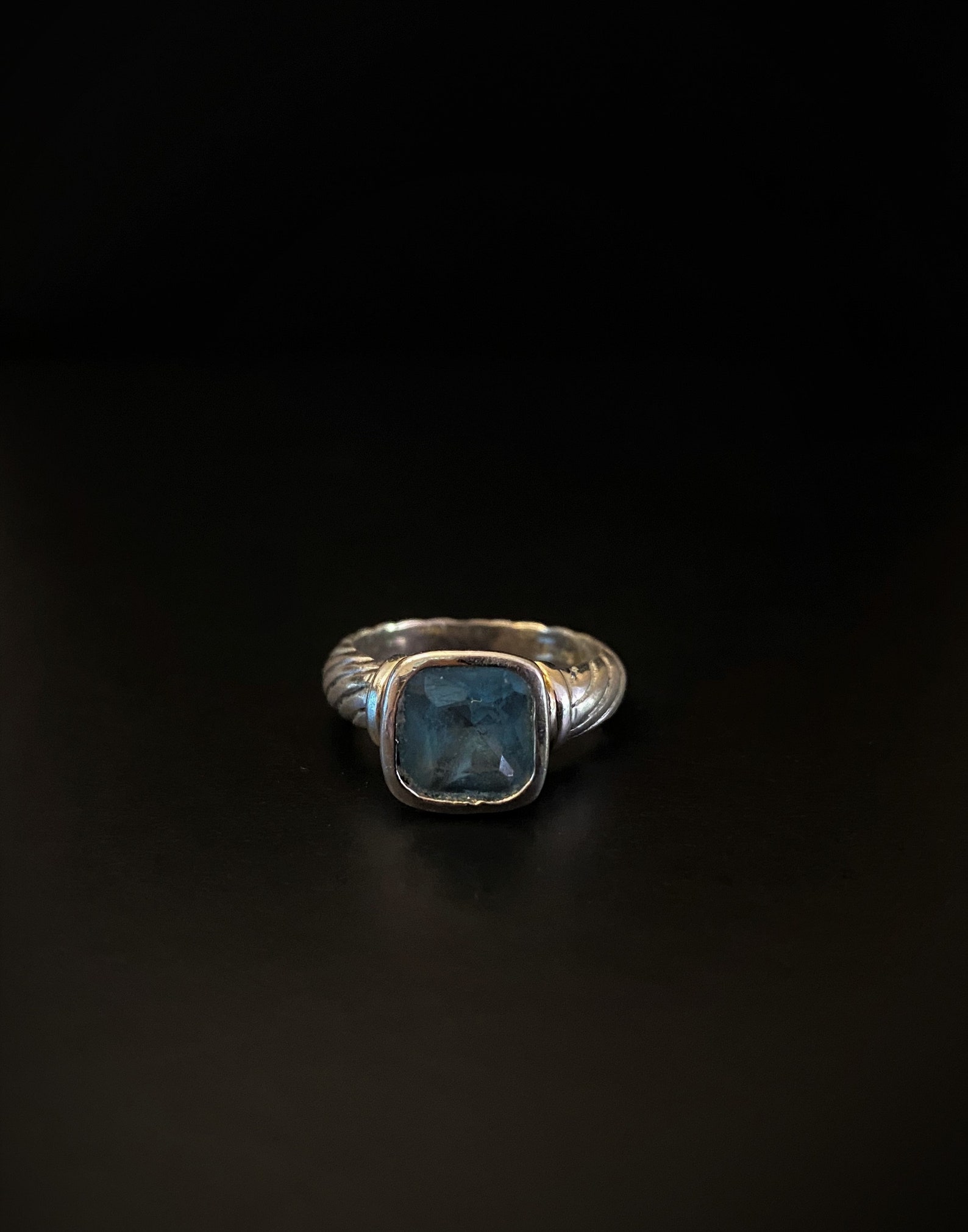 Vintage Blue Stone Sterling Silver Ring - Etsy