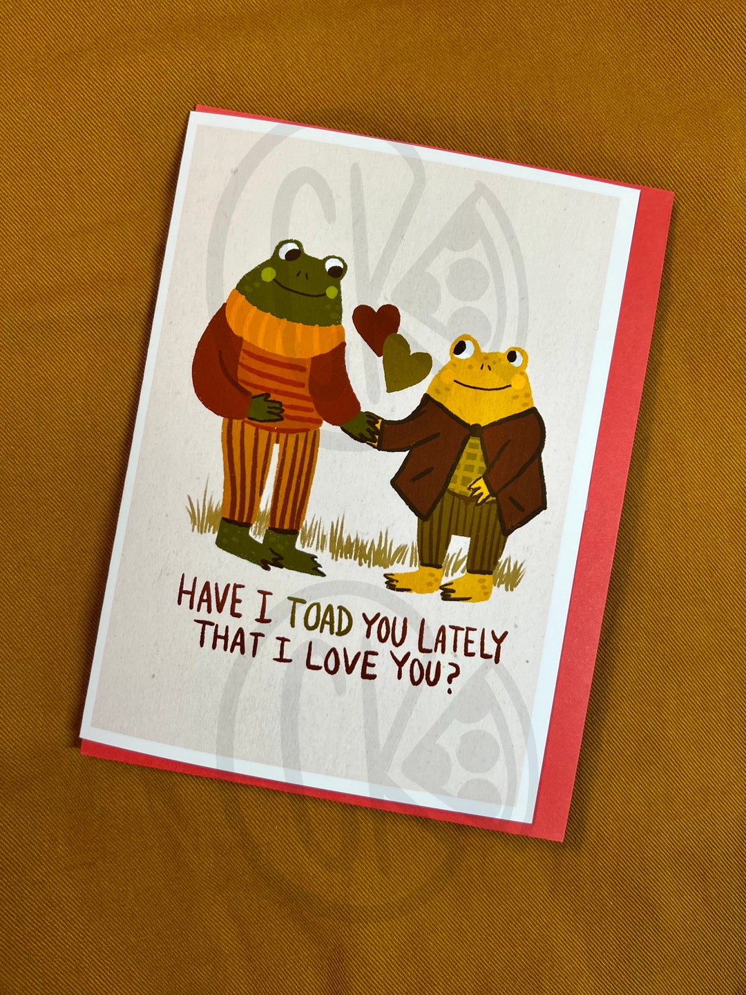 Frog and Toad Valentine Greeting Card Art Print - Etsy