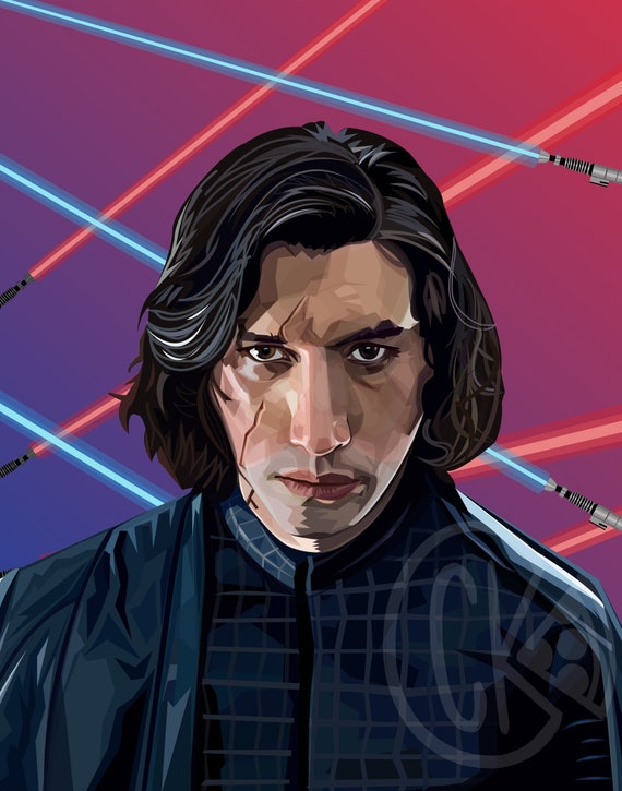 Kylo Ren star Wars Illustrator Portrait Art Print - Etsy