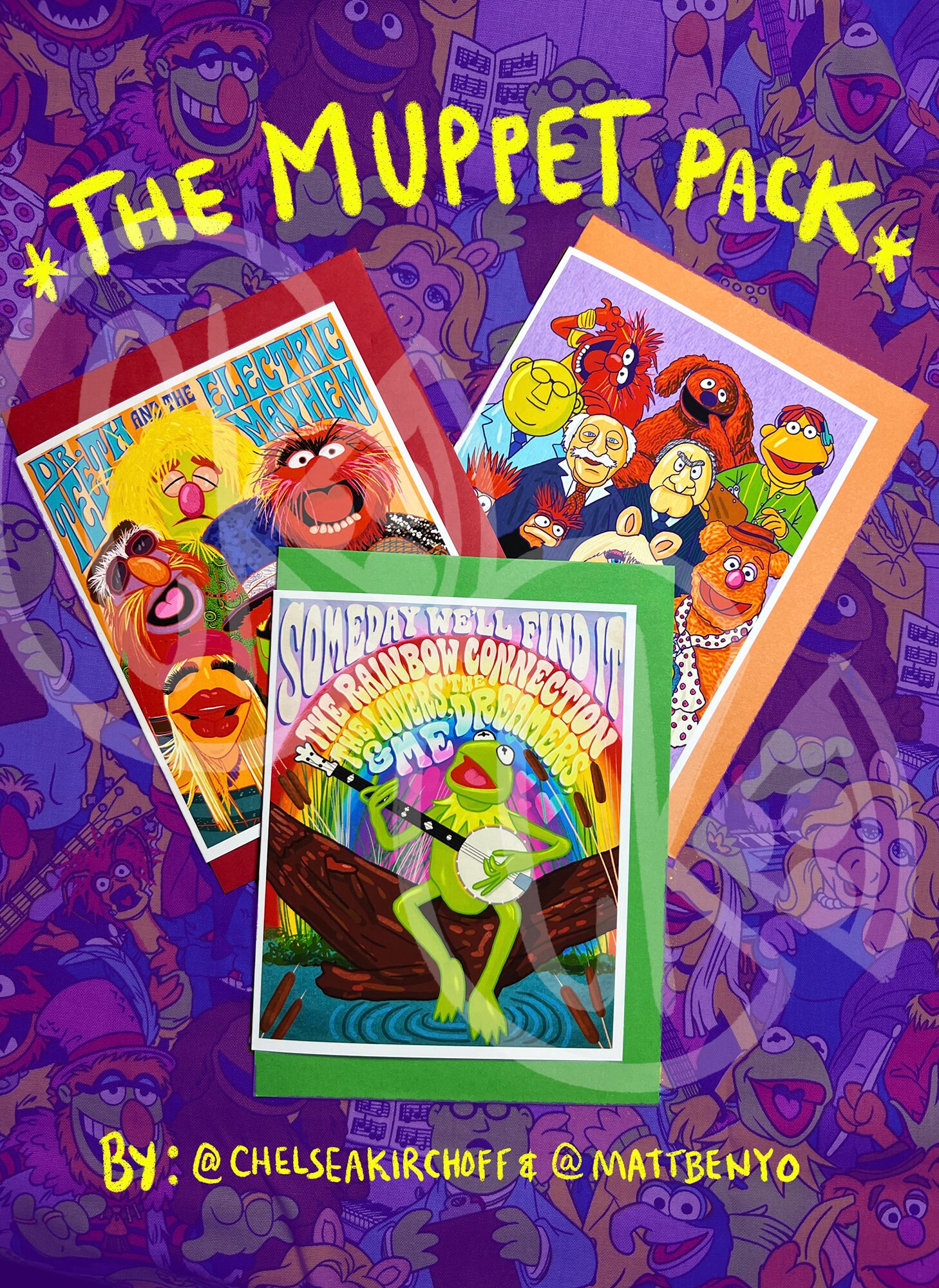 Kermit and the Muppet Show Trio Greeting Card Art Print - Etsy