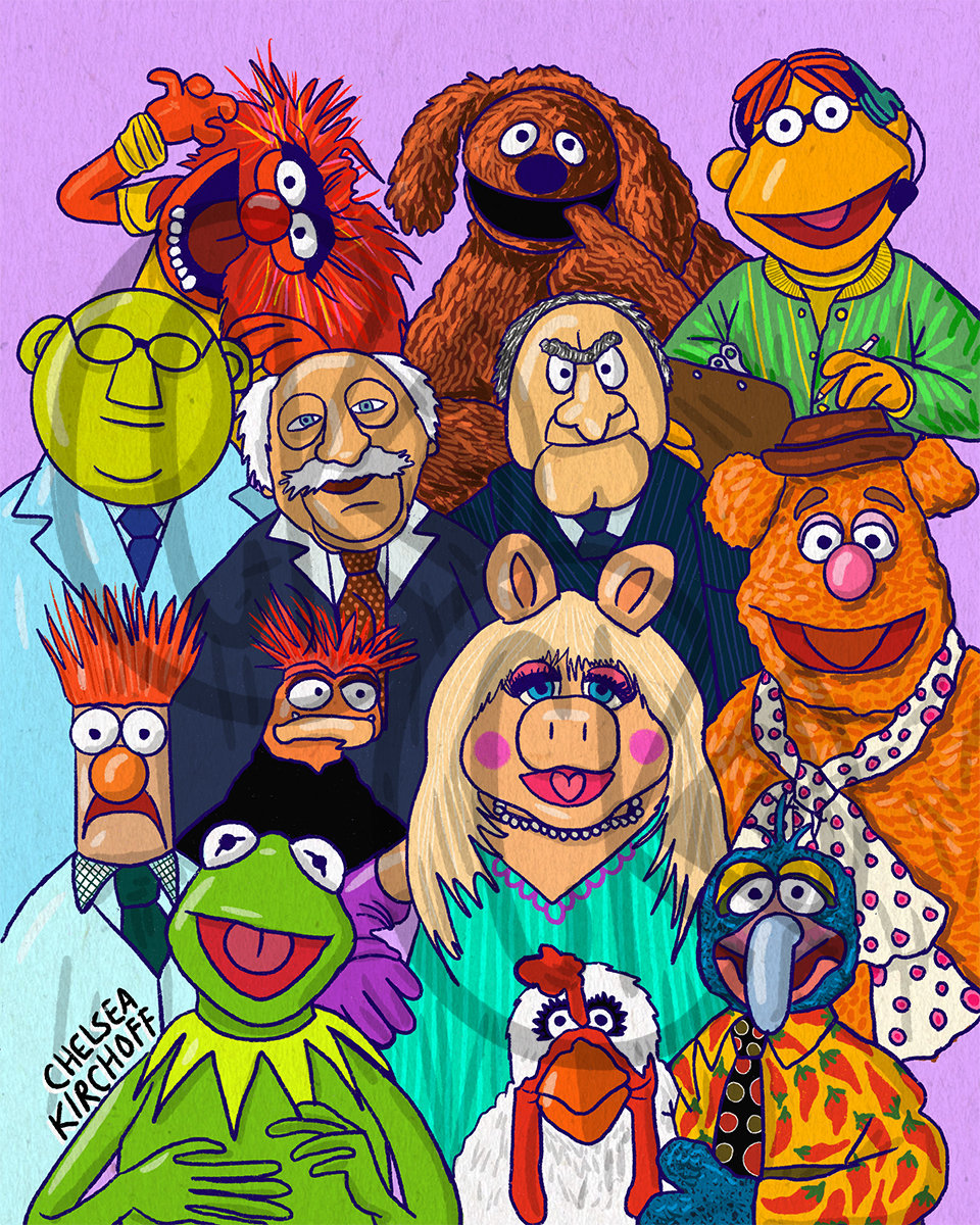 Kermit and the Muppet Show Trio Greeting Card Art Print - Etsy