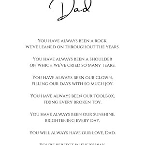 Dad Poem, Father's Day Gift, Birthday Gift, Gift for Dad, Dad Print, A4 ...