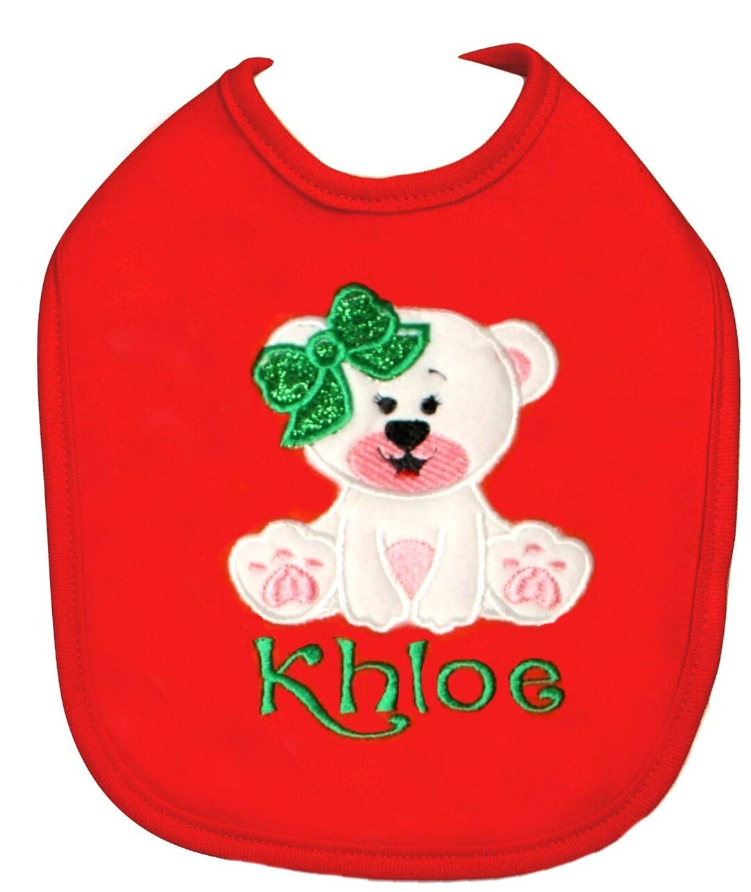 Christmas Teddy Bear Bib for Baby Girl Personalized With Baby Custom ...
