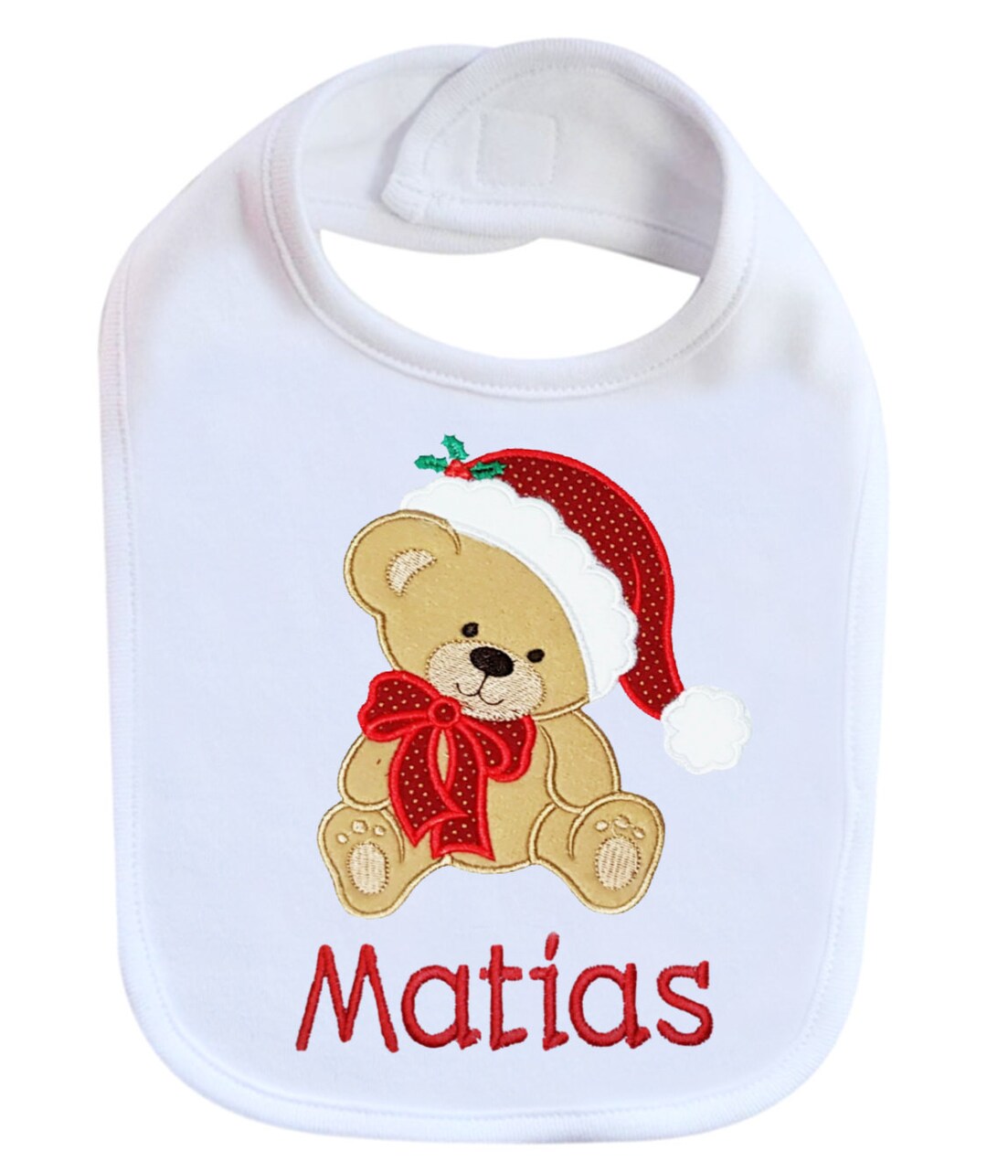 Christmas Teddy Bear Bib Unisex Personalized With Baby Custom Name - Etsy