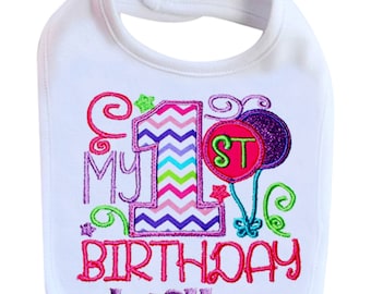 First Birthday Bib Girl | Etsy