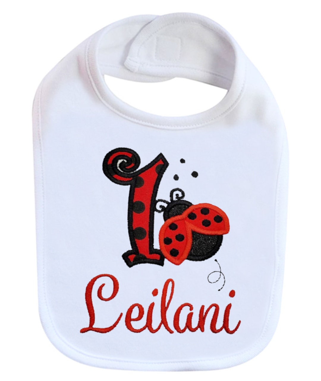 Ladybug First Birthday Bib Ladybug Personalized With Child Name - Etsy