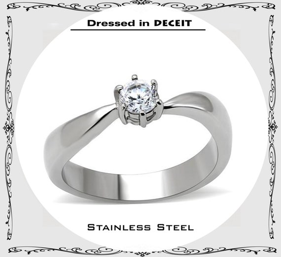 Minimalist Solitaire 4.25 MM Round Shape .28 Carat CZ Tapered | Etsy