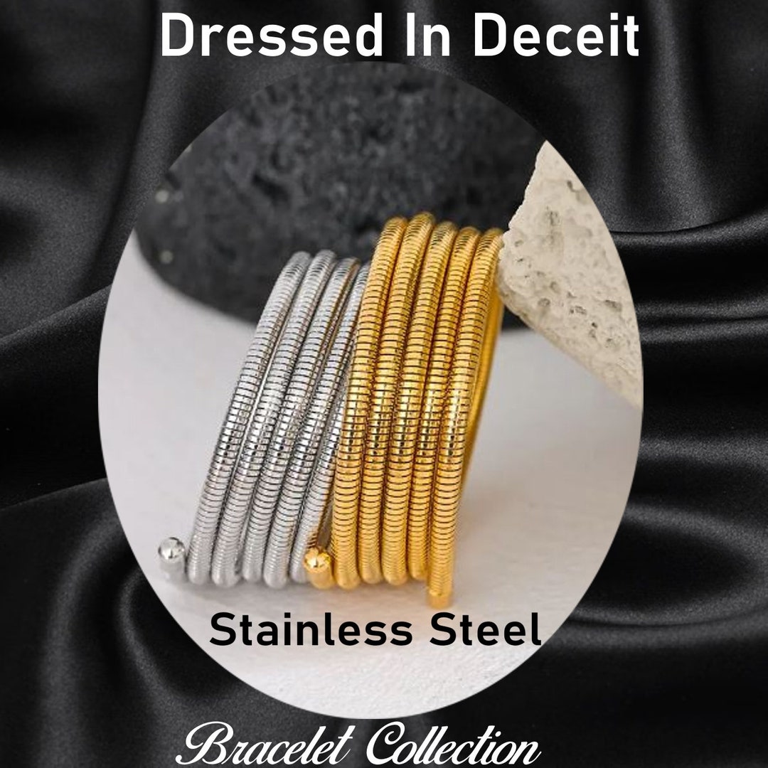 Slinky Cobra 5 Row 3.8mm Chain 22mm Width Omega Statement Stainless ...