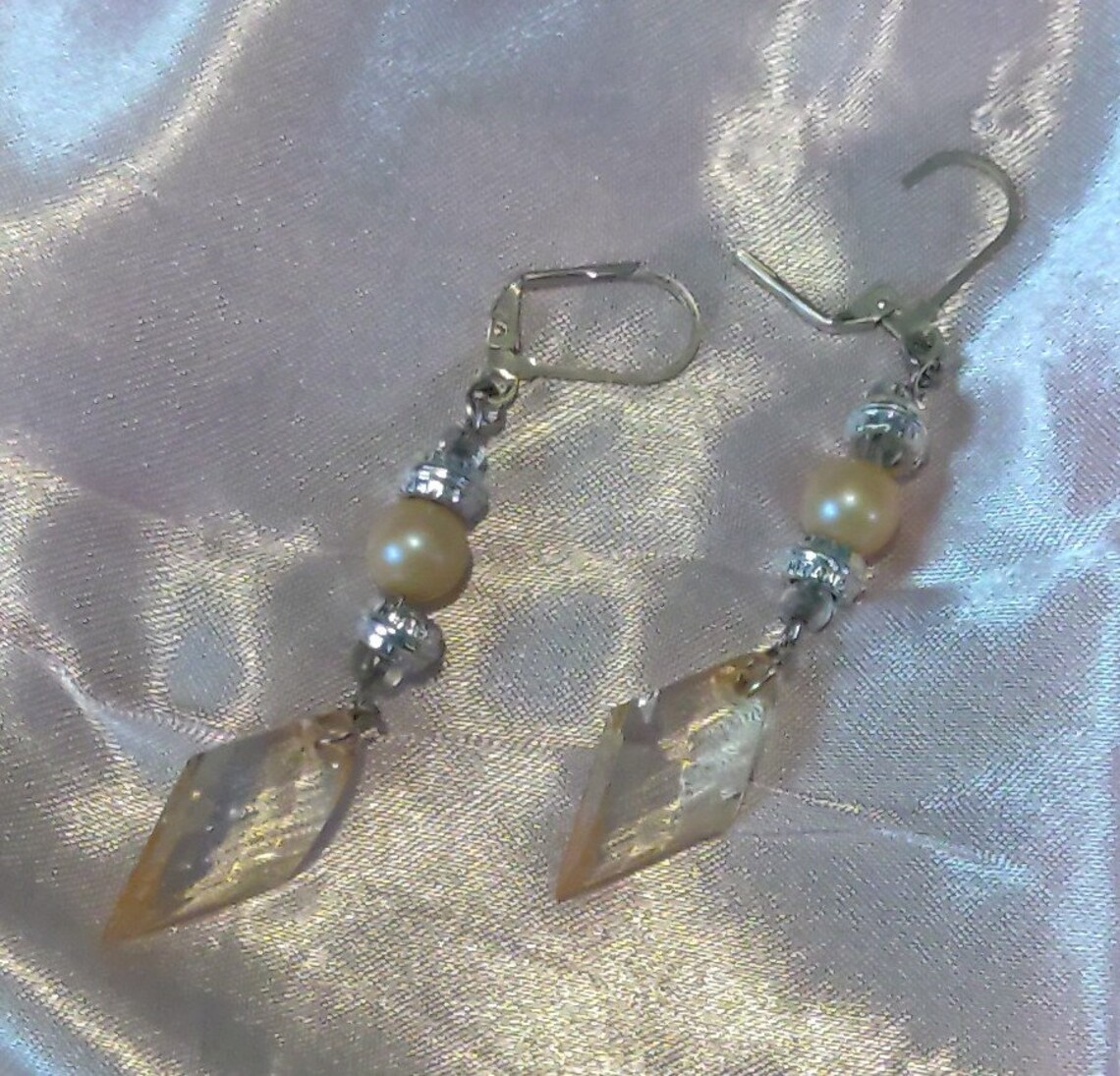 Exquisite Off-white Beaded Earrings - Etsy
