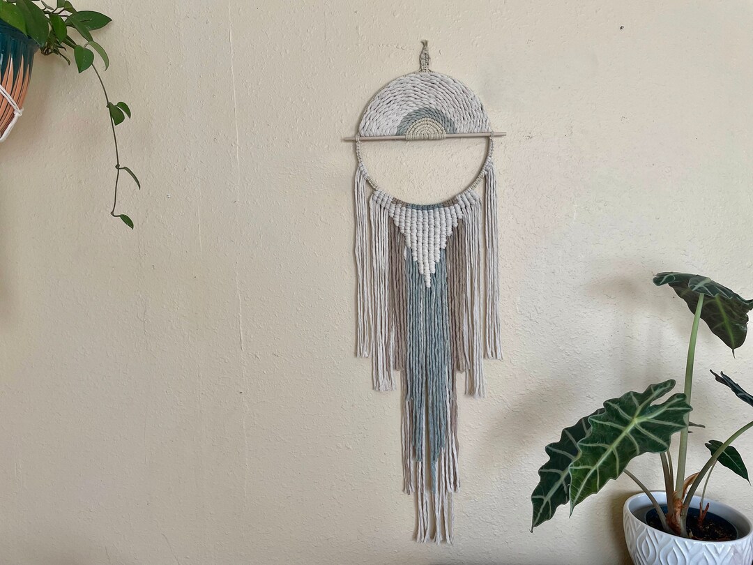 Circular Macrame Wall Hanging With Botanically Dyed Cotton Rope ...