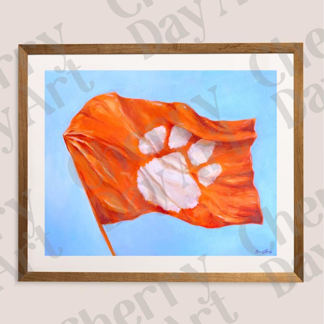 Clemson Flag Original Oil Painting Fine Art Print | Clemson Gameday ...