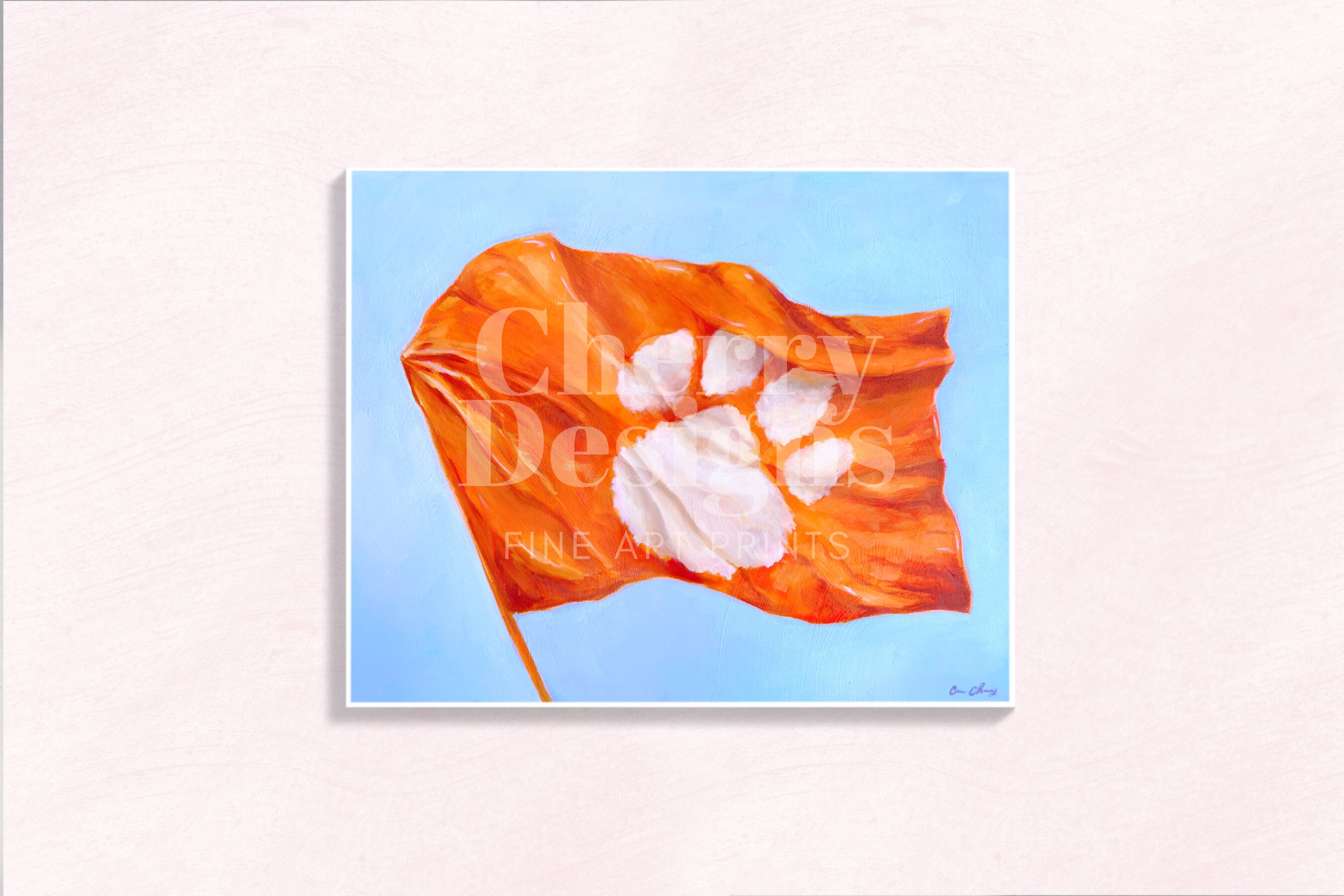 Clemson Flag Original Oil Painting Fine Art Print | Clemson Gameday ...