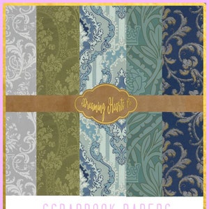 Elegant Damask Pattern Printable Paper for Your Junk Journal, Scrapbook ...