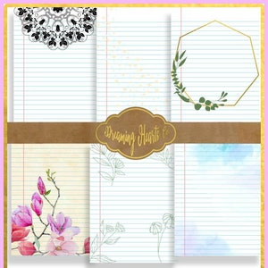 Floral Letter Paper - Twenty Lined Pages Decorated With Flowers ...