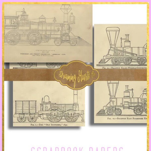 Steampunk Locomotive Card - Etsy