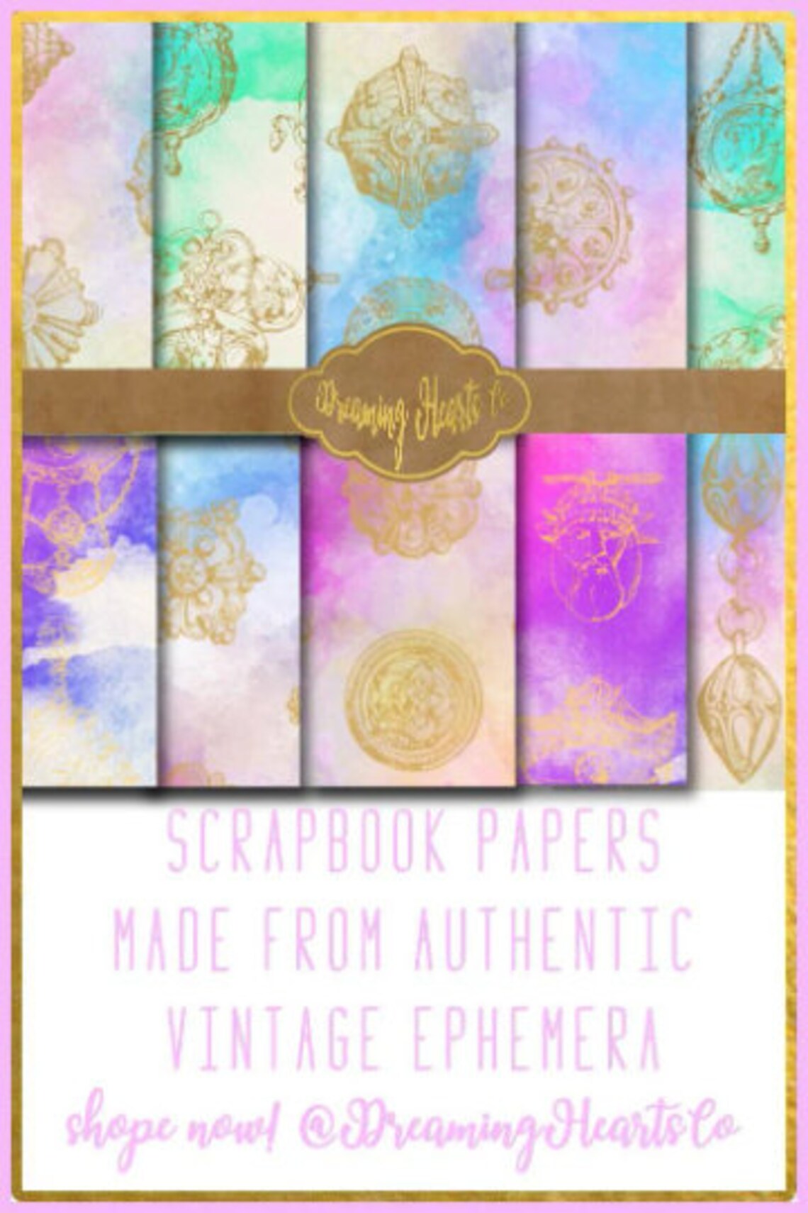 Printable Pastel Papers Bundle With Watercolors and - Etsy
