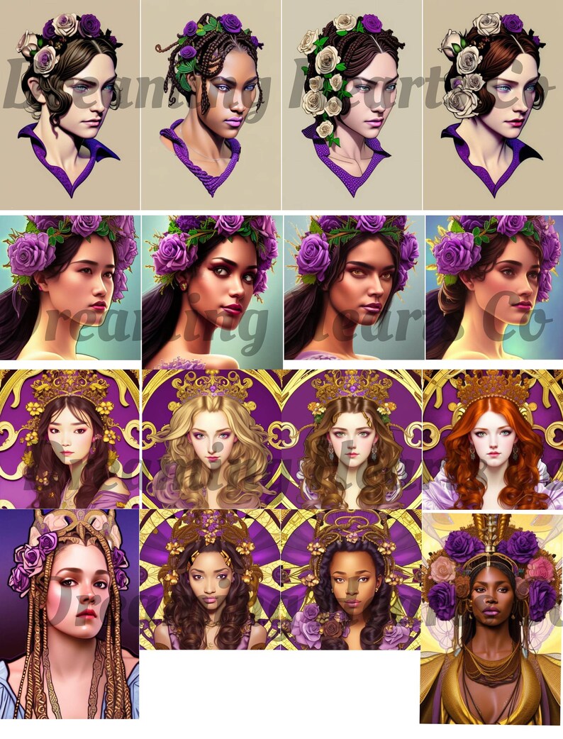 Royal Roses Romantic Junk Journal Kit in Purple and Gold - Etsy