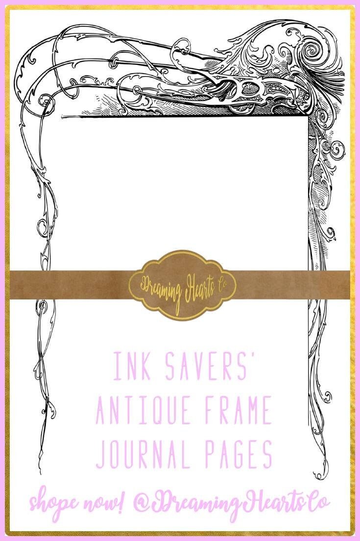 Ink Savers' Printable Antique Line Art Journal Pages Vintage Ephemera ...