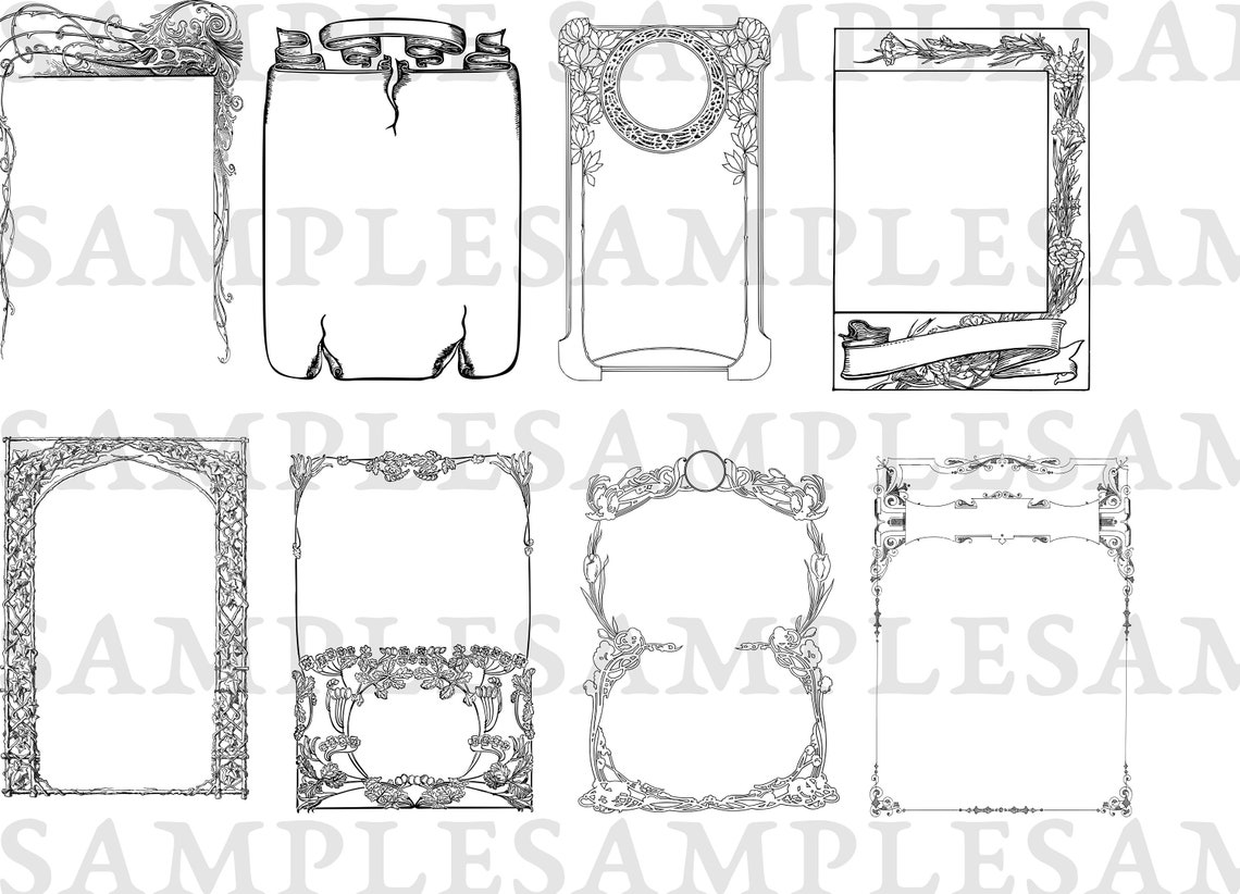 Ink Savers' Printable Antique Line Art Journal Pages Vintage Ephemera ...