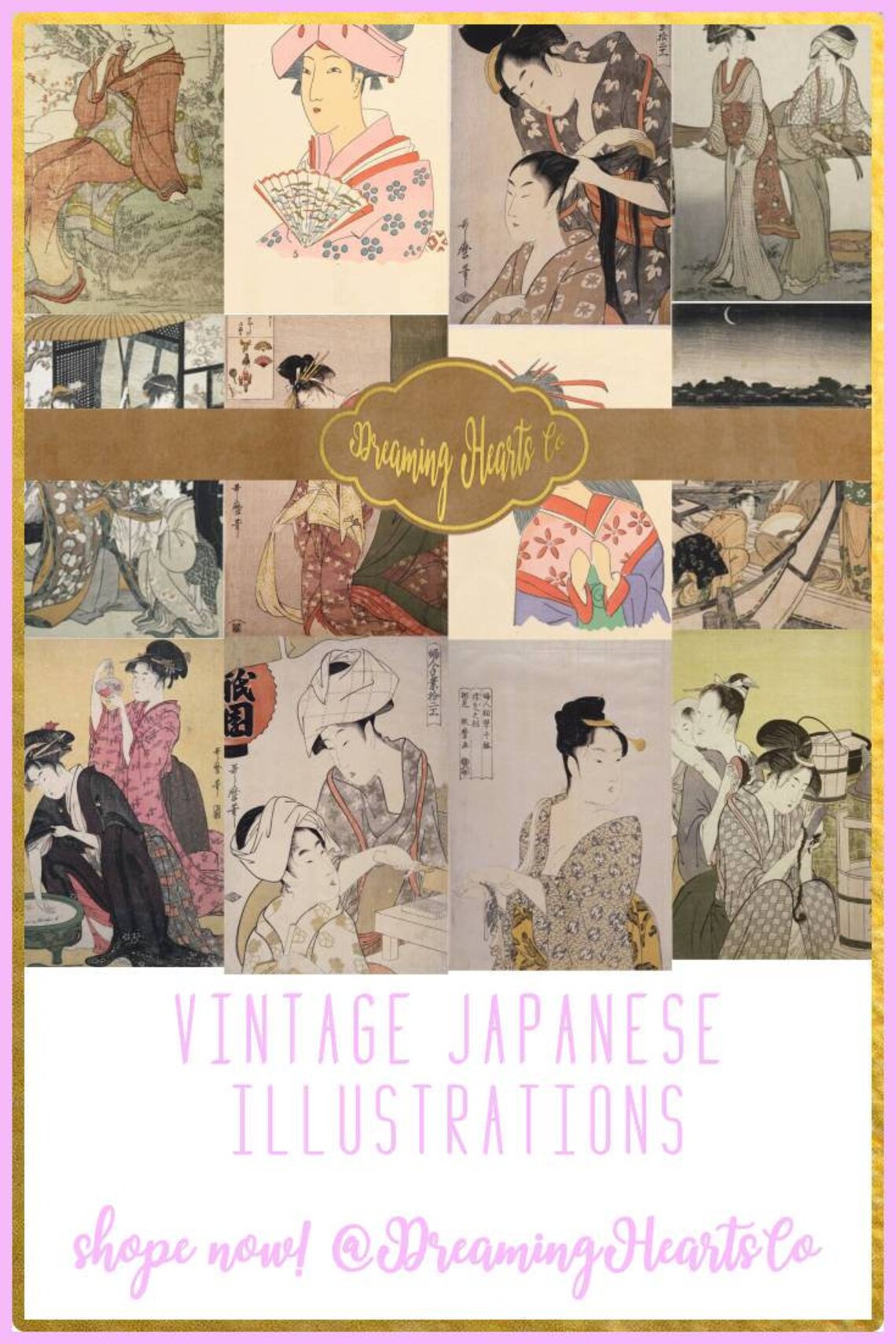 Vintage Japanese Illustrations to Embellish Your Scrapbook - Etsy