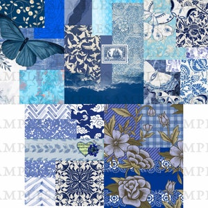 Shabby Blue Pages / Printable Vintage Pattern Papers for Your Junk ...