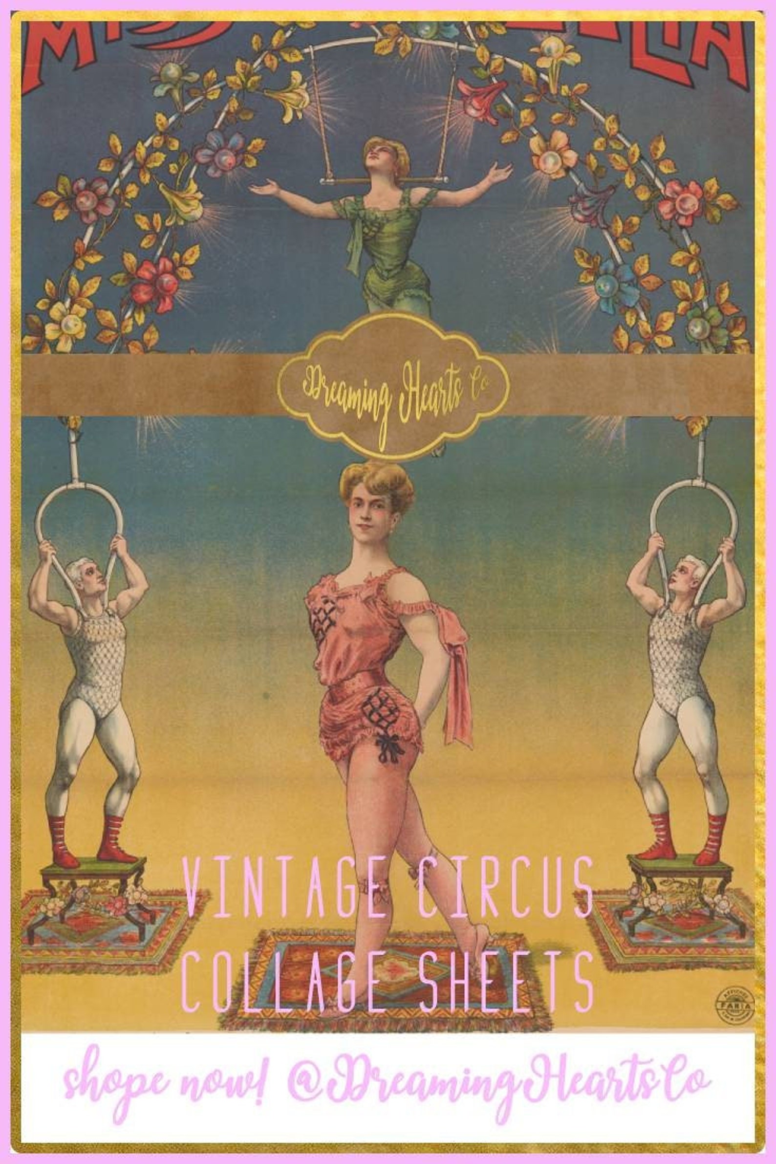 Vintage Circus Poster Collage Sheets - Printable Ephemera With Costumes ...