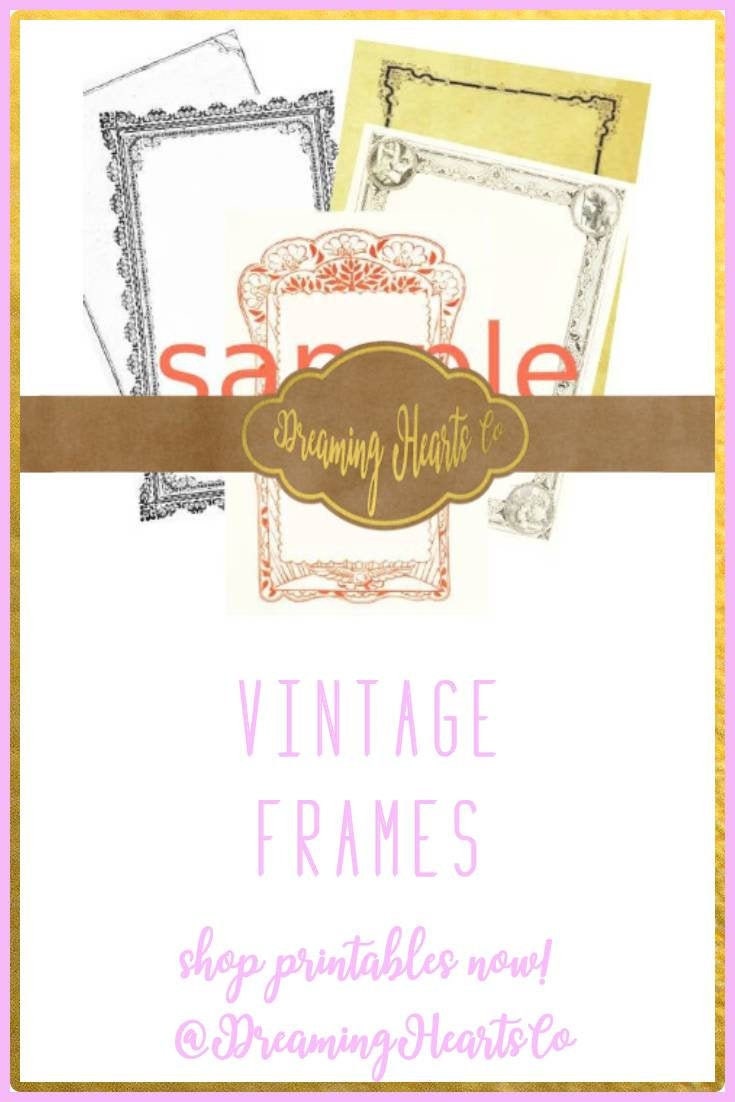 Five Printable Vintage Frames for Scrapbooks, Junk Journals, Photo ...
