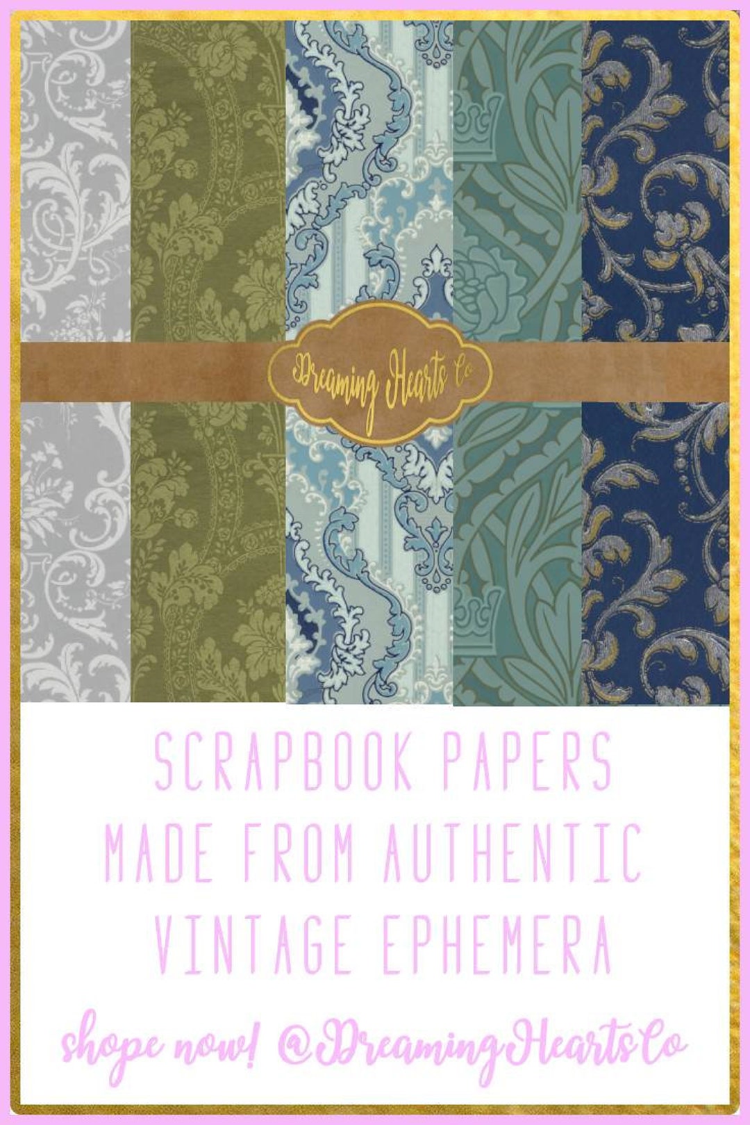 Elegant Damask Pattern Printable Paper for Your Junk Journal, Scrapbook ...