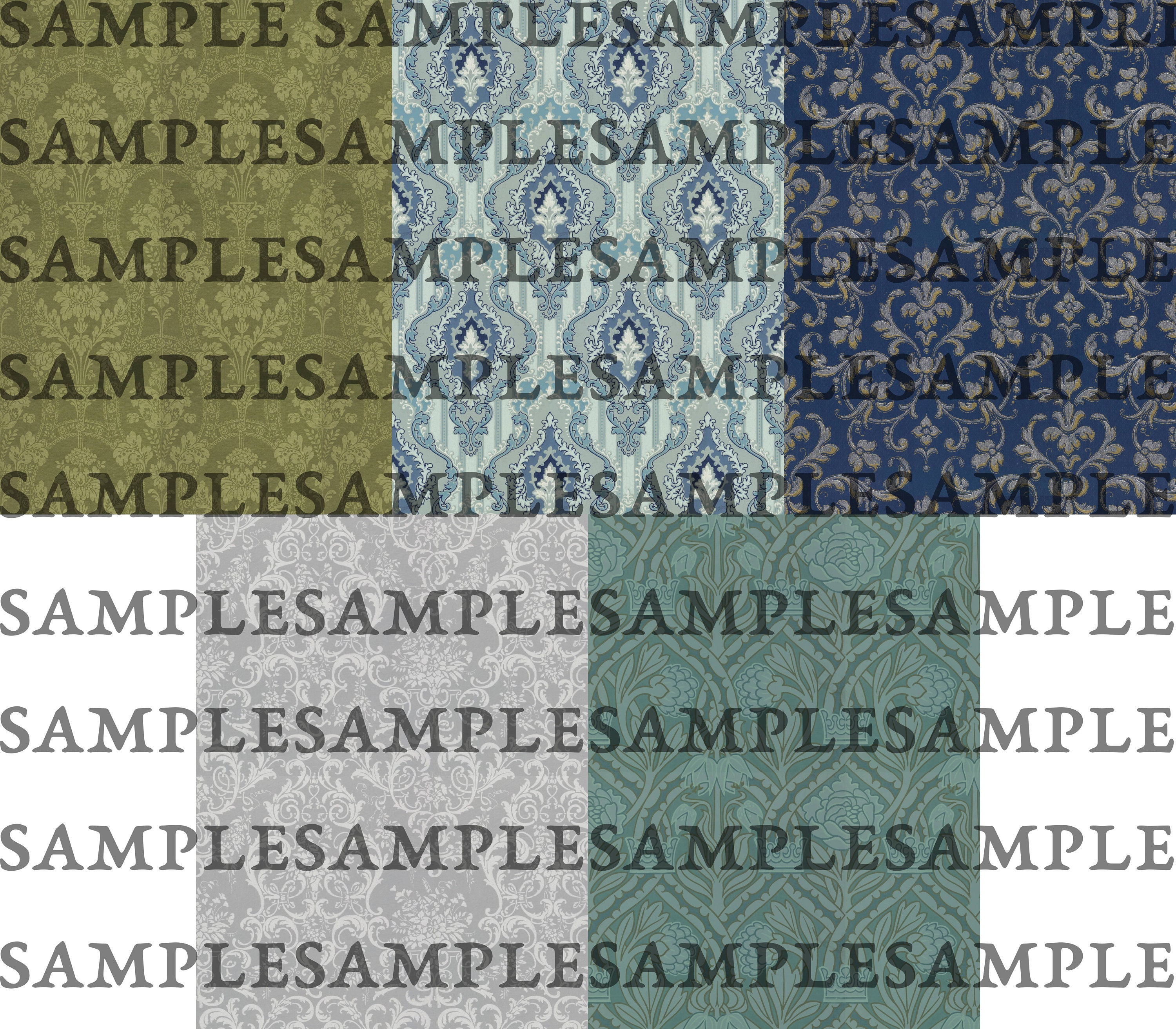 Elegant Damask Pattern Printable Paper for Your Junk Journal, Scrapbook ...