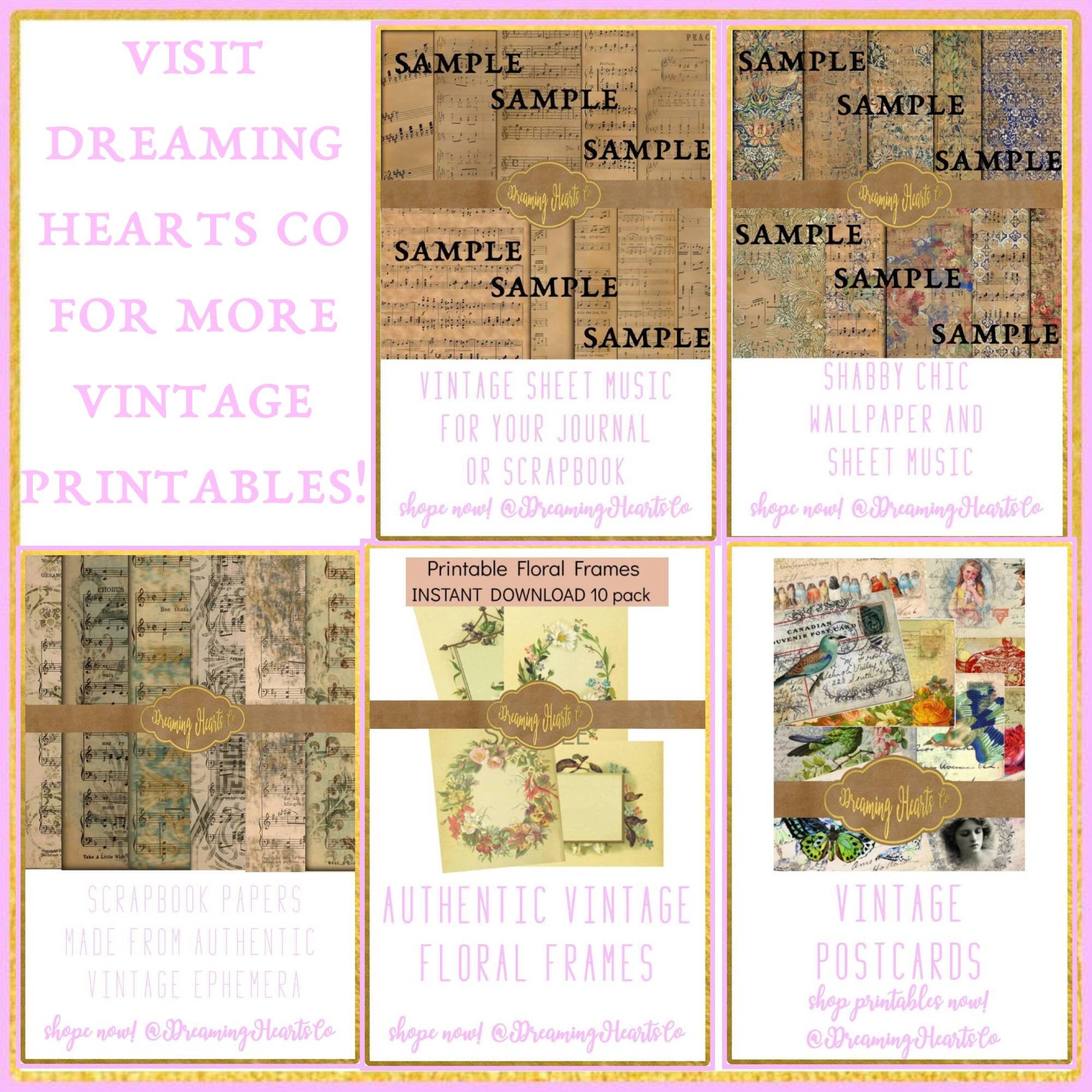 Vintage Patchwork Scrapbook Papers set of 5 for Your Scrapbook, Junk ...