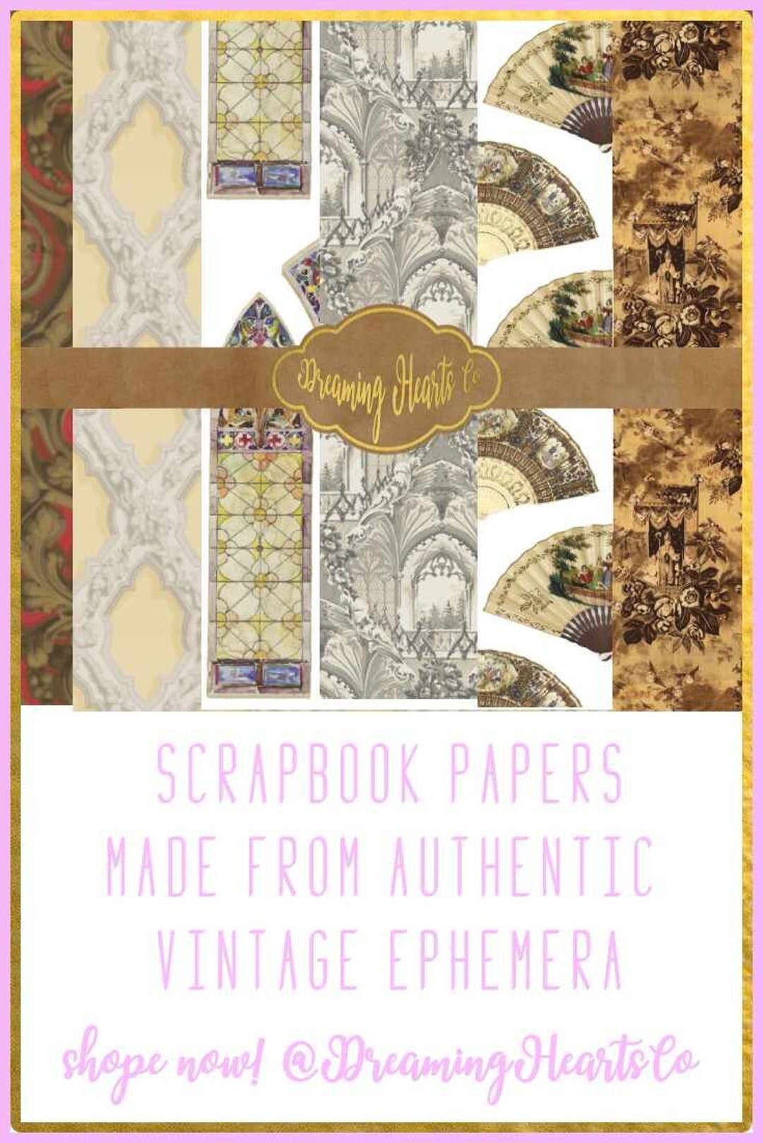 Printable Gothic Pattern Papers -design Elements and Architecture to ...