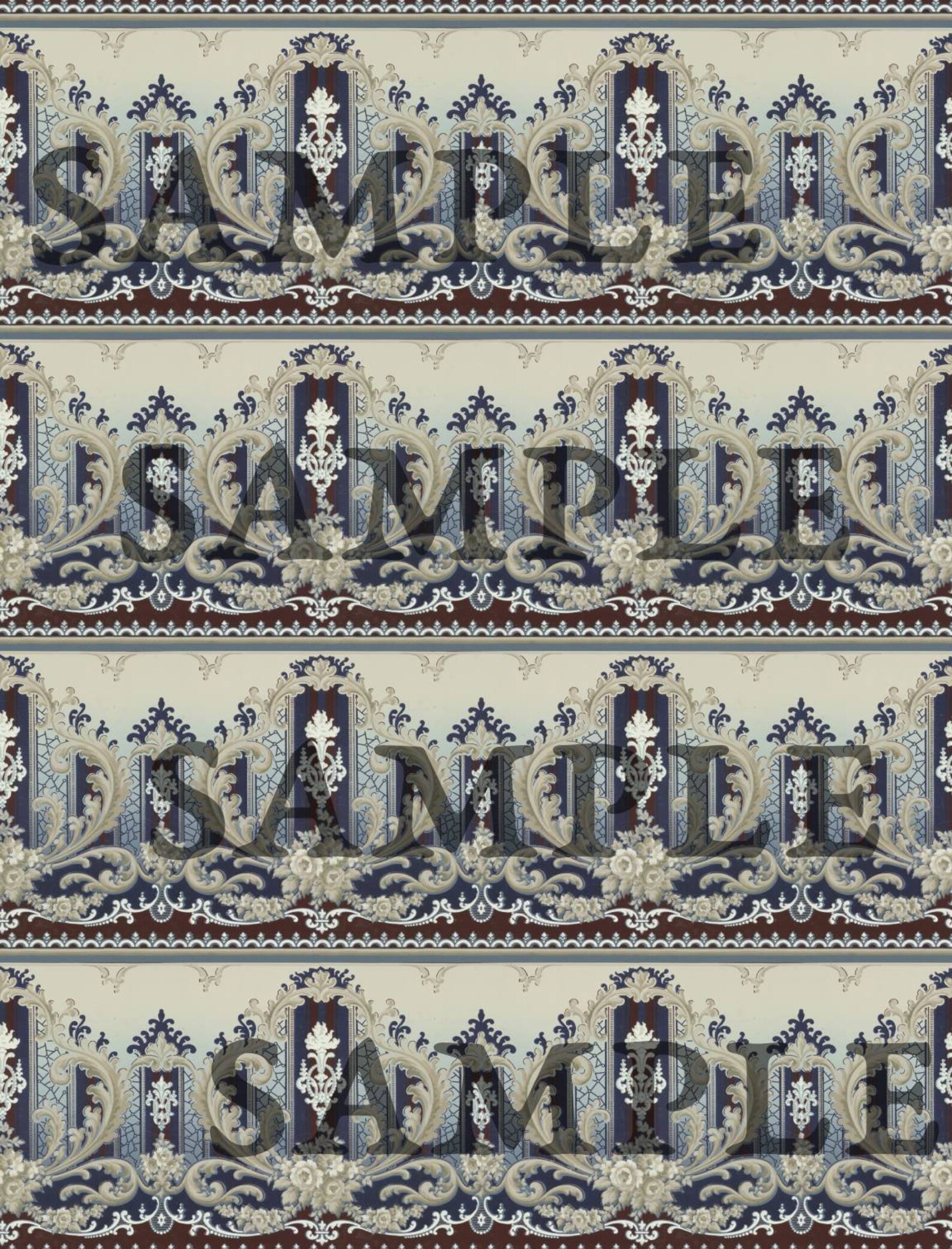 Vintage Cartouche Wallpaper Printable Paper for Your Junk - Etsy