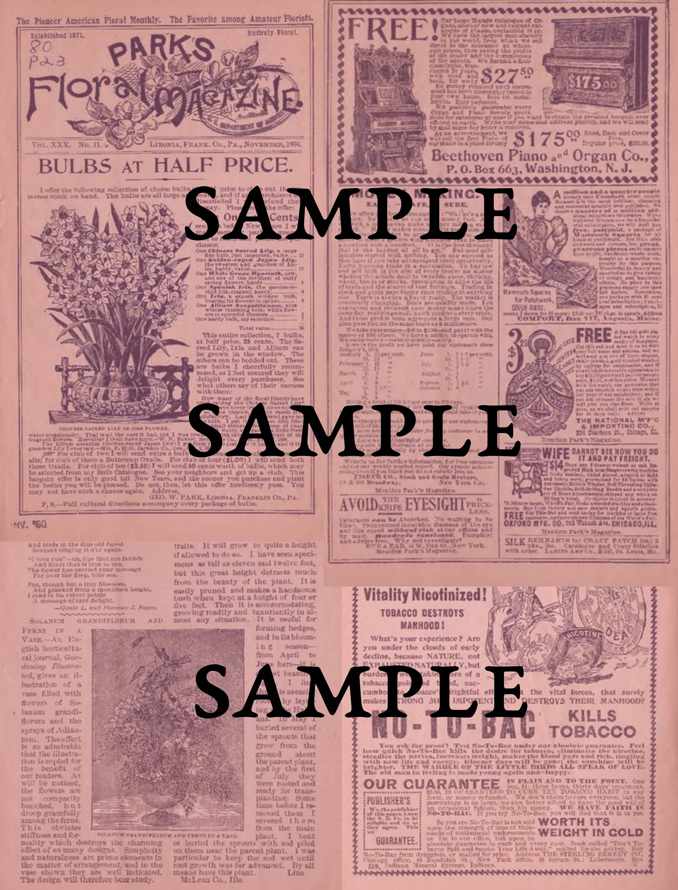 Layered Vintage Magazines / Fashion and Garden / Shabby Chic - Etsy