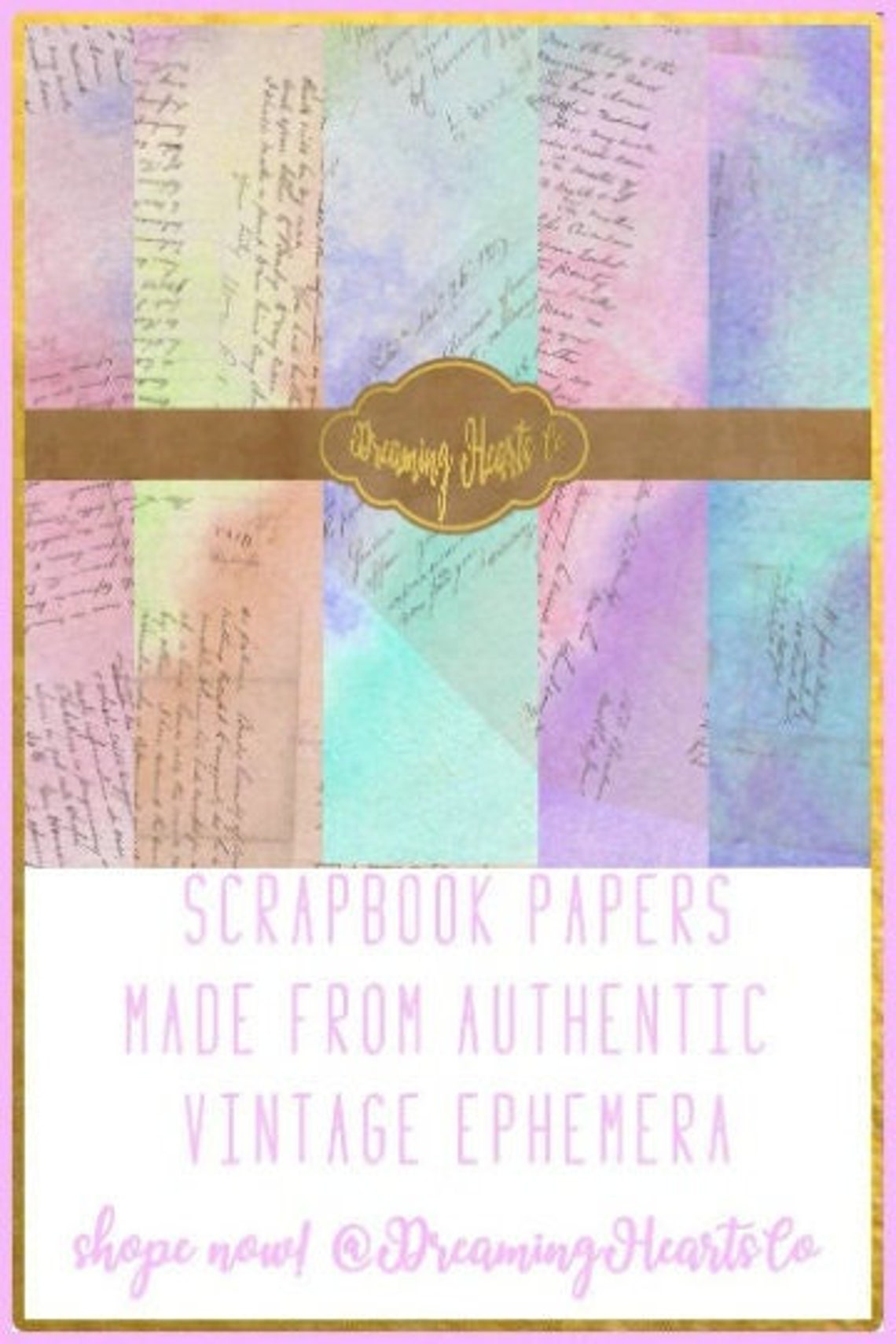 Printable Pastel Papers Bundle With Watercolors and - Etsy