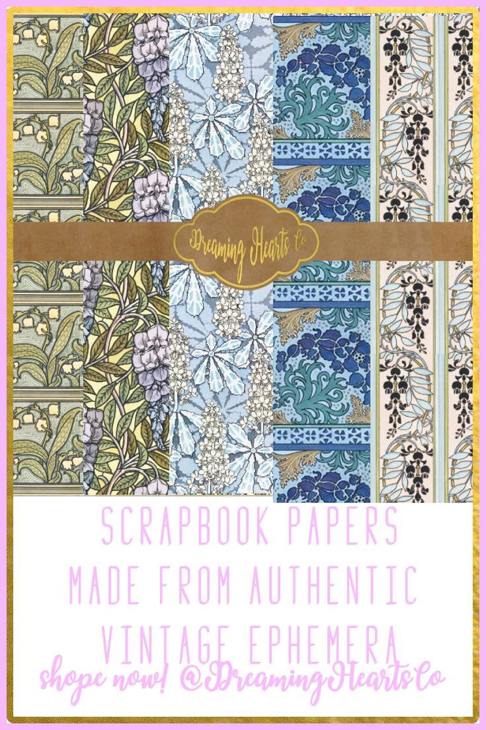 Vintage Art Nouveau Floral Pattern Paper for Your Junk - Etsy